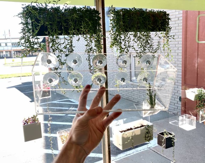 Window Planter Suction Cup 3 Inch Cube Style Planter That Attaches to ...