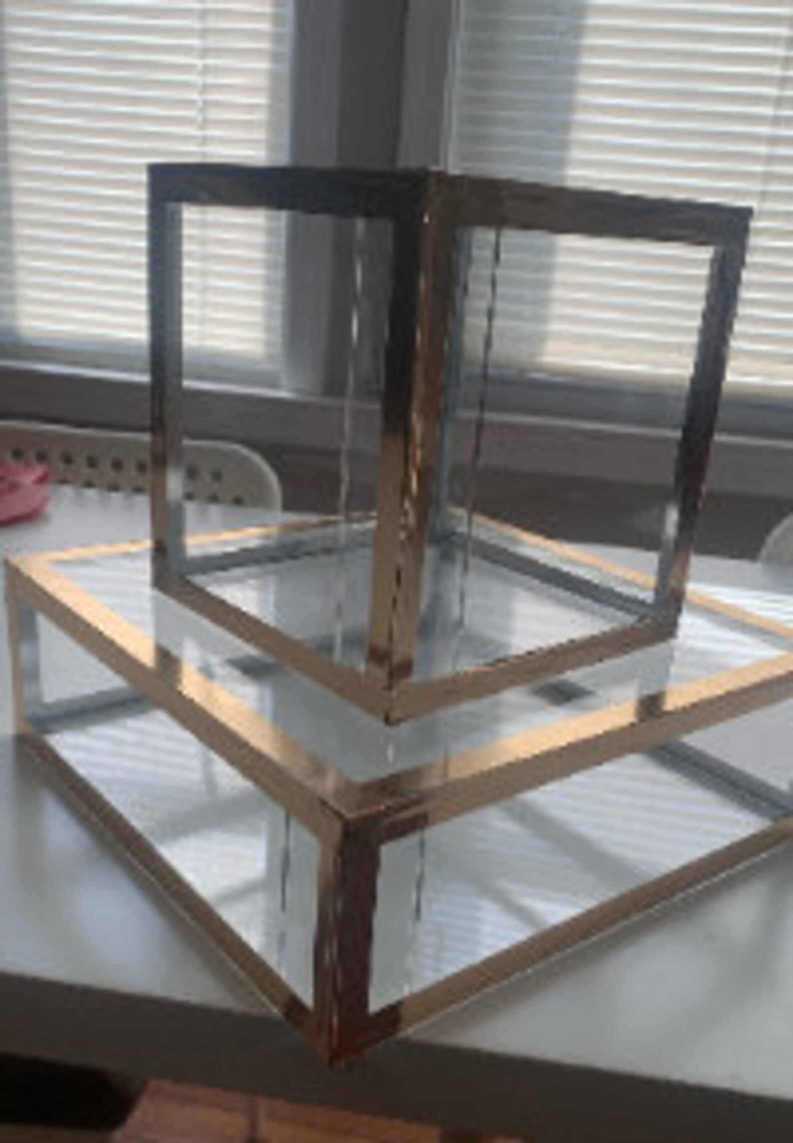 2 Open Side Wedding Cake Risers Clear Acrylic Floating - Etsy