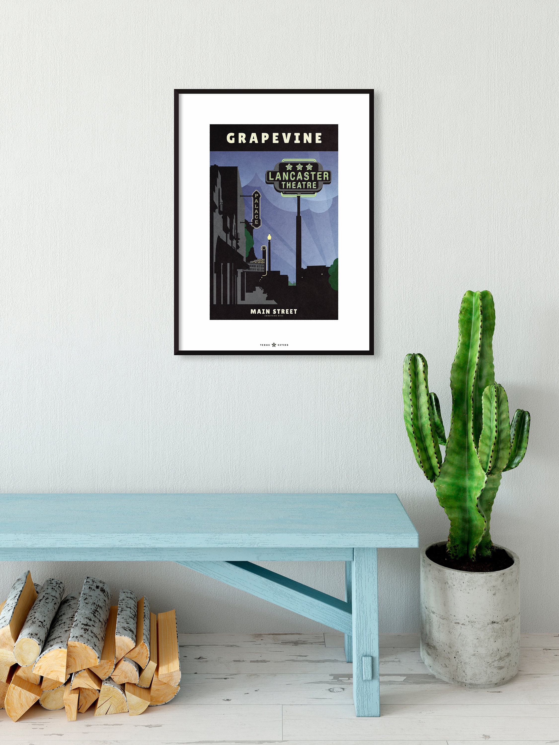 Grapevine Texas Wall Art - Neon Sign Art Print - Home Decor - Etsy