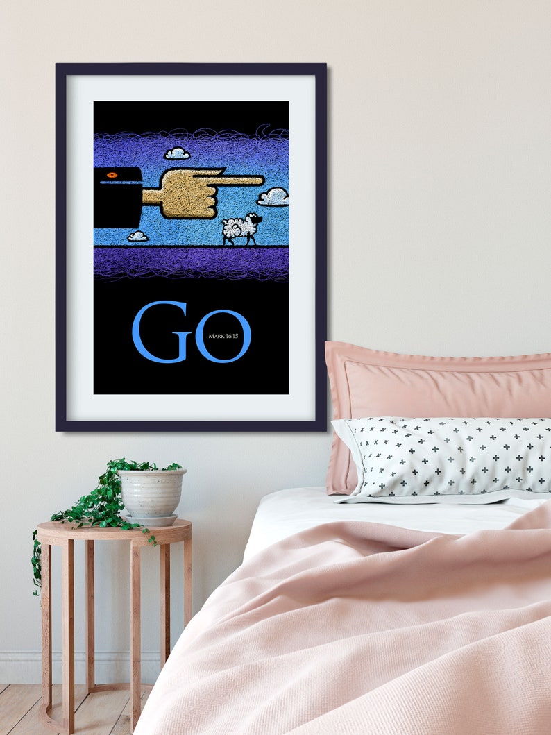 Go Art Print Based on the Great Commission in Mark 16:15 - Etsy