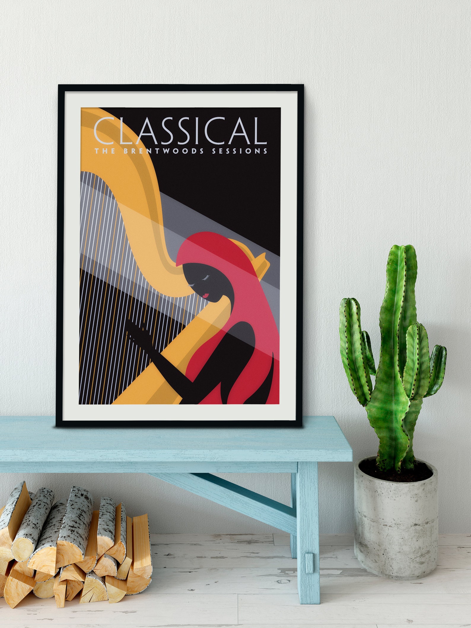 Lovely Harp Player Poster Classic Music Poster Wall Art - Etsy