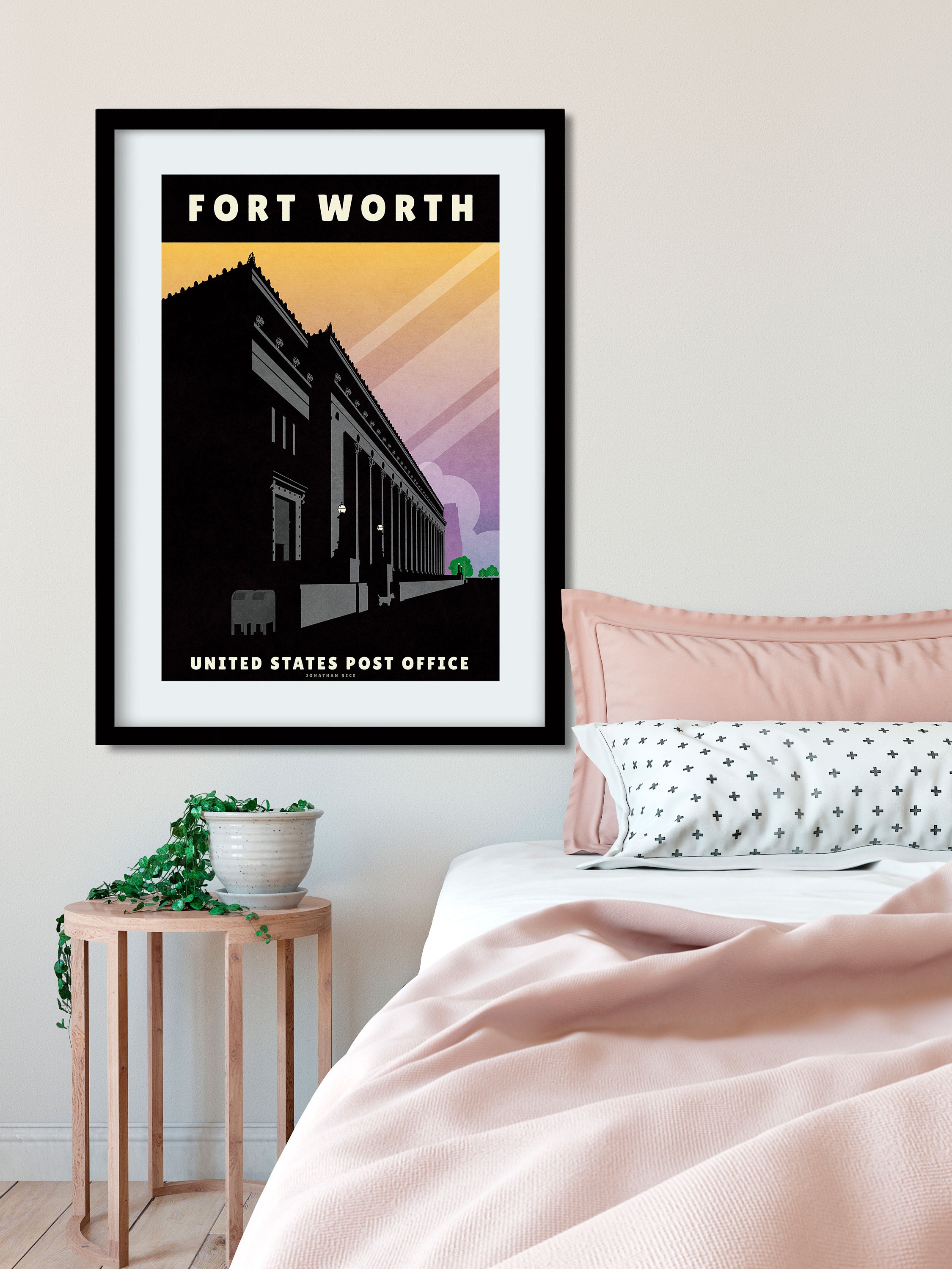 Post Office Wall Art Print Fort Worth Texas Travel Poster - Etsy