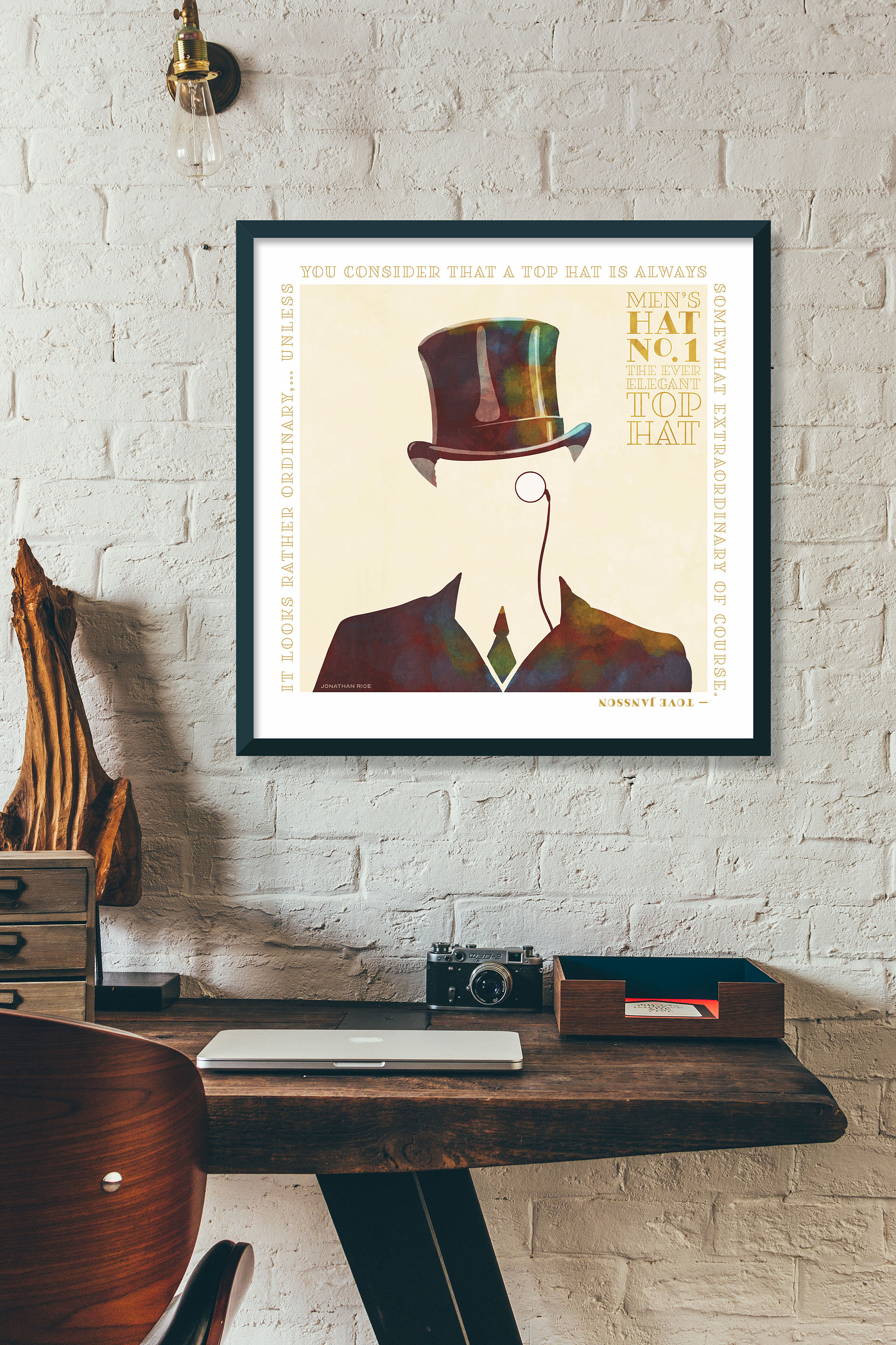 Colorful Fashion Portrait of a Top Hat With a Tove Jansson - Etsy