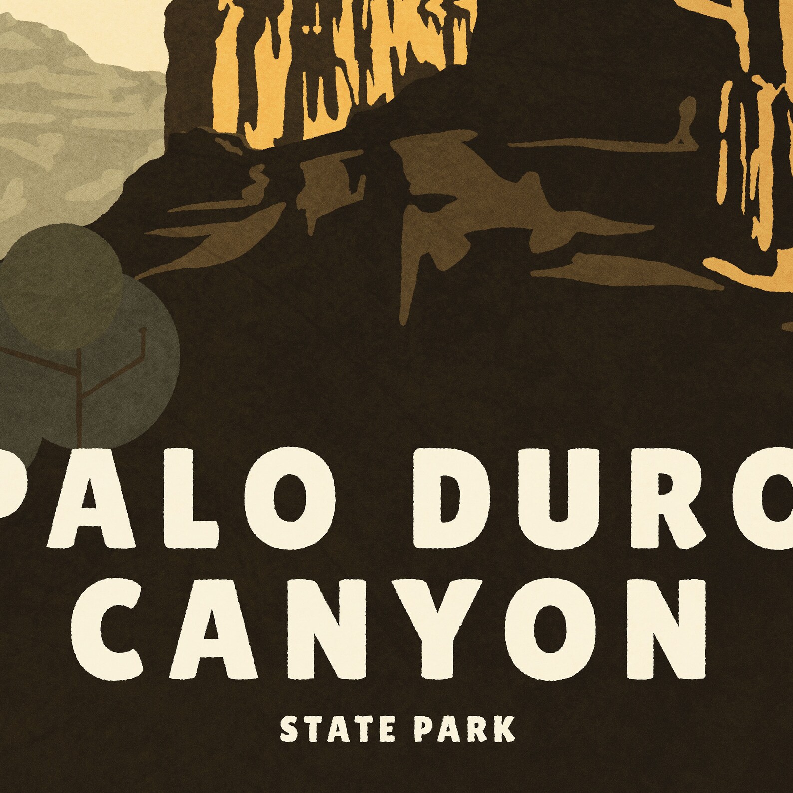 Retro Style Palo Duro Canyon Giclée Art Print Texas Park Travel Poster ...