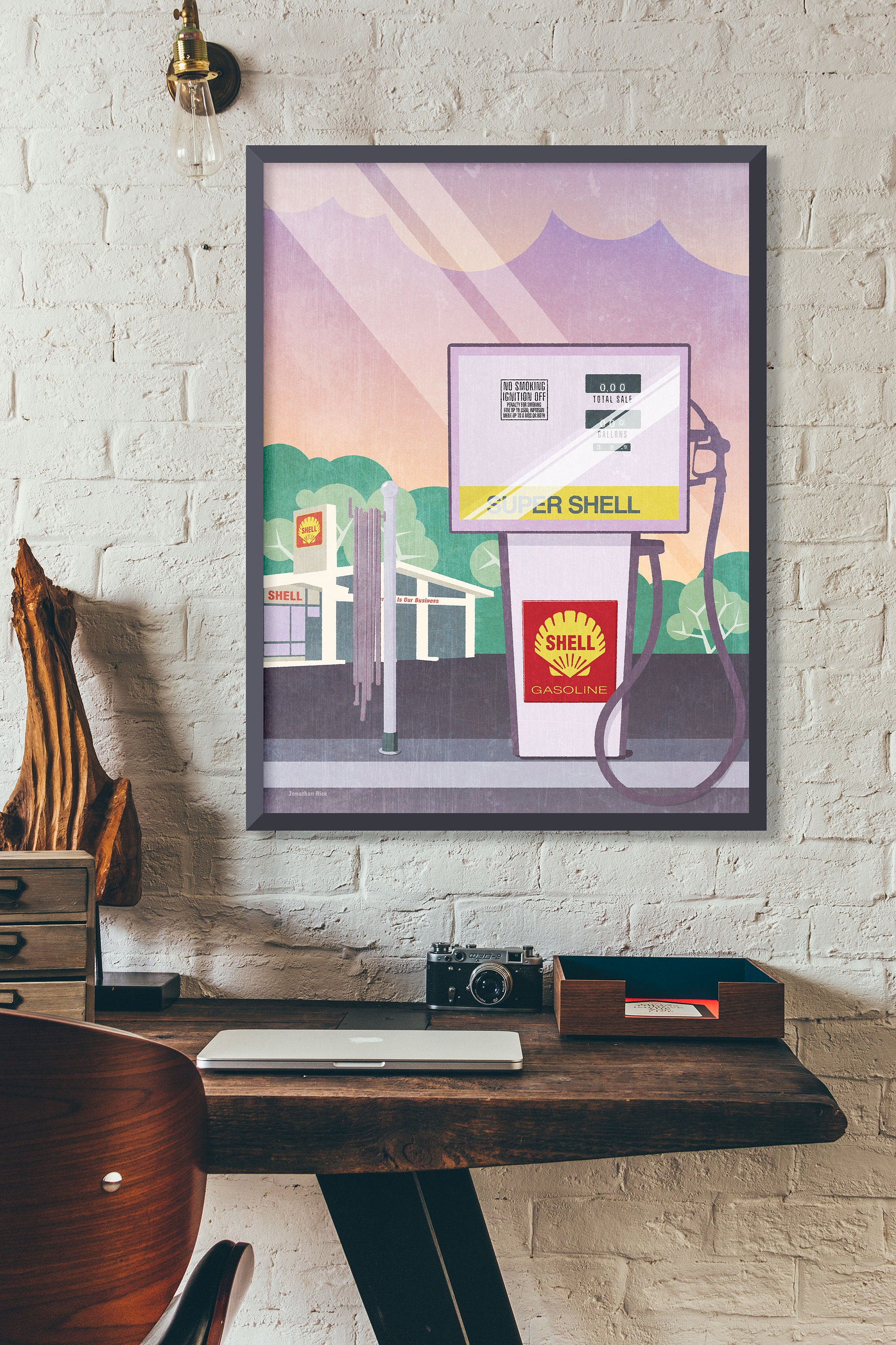 Shell Vintage Gas Pump Wall Art 1970s Gas Station Art Print - Etsy