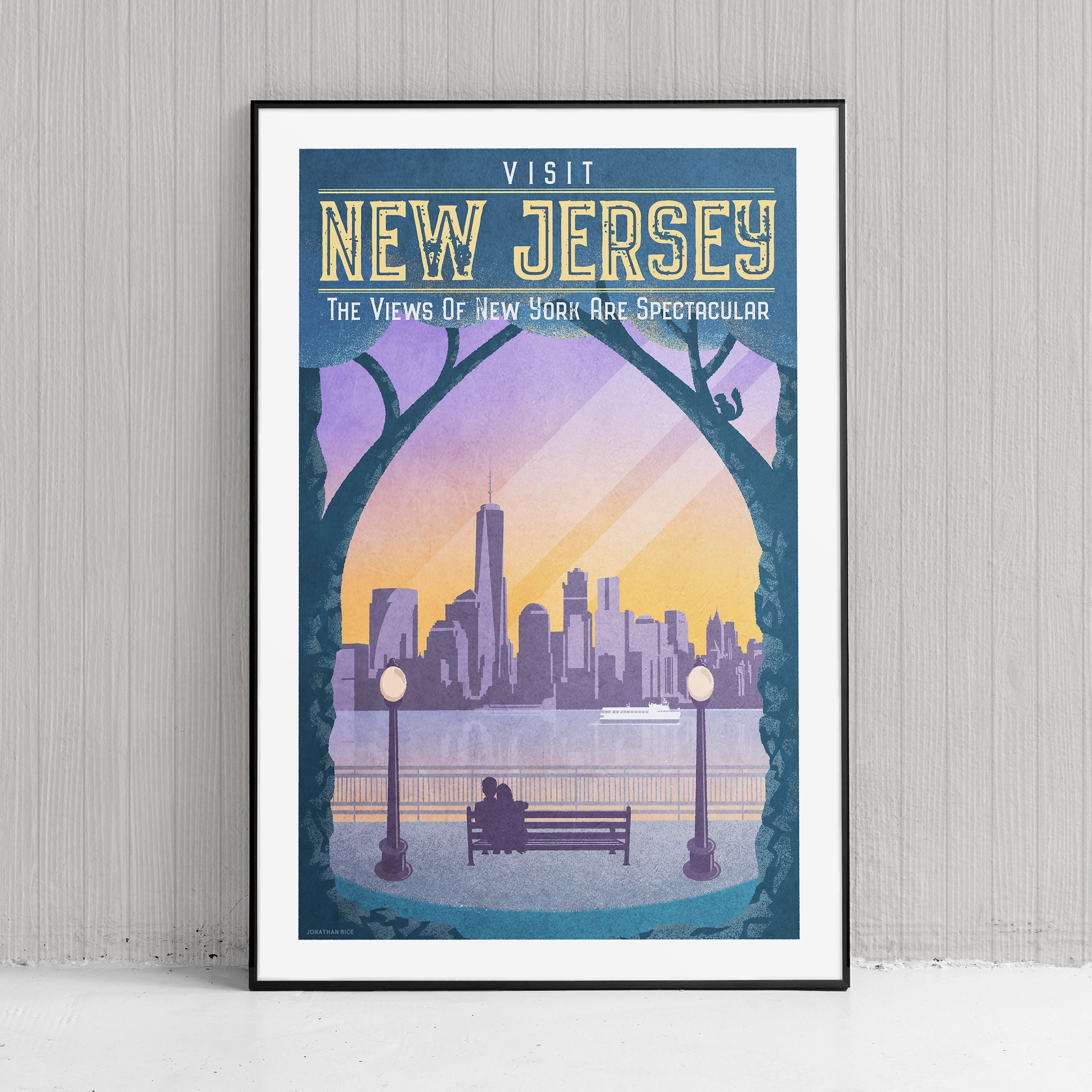 Fun and Humorous New Jersey Travel Poster New Jersey Wall Art Gift Home ...