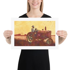 Modern Tractor Giclée Art Print - Old Tractor Poster - Home Decor - Etsy