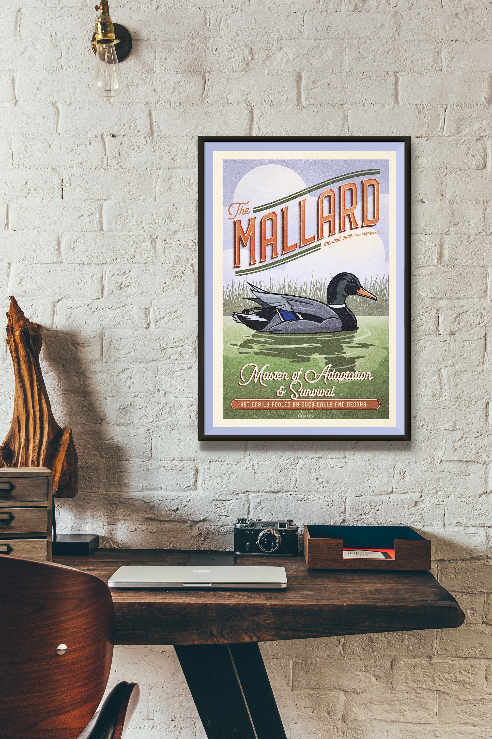 Vintage Inspired Humorous Mallard Duck Poster Duck Print American ...