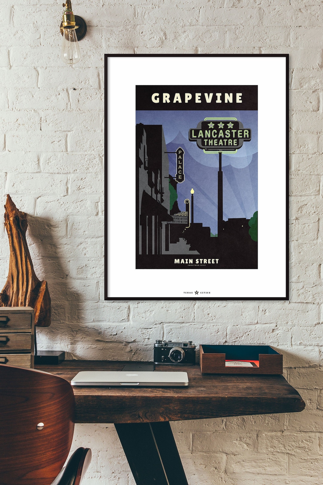 Grapevine Texas Wall Art - Neon Sign Art Print - Home Decor - Etsy