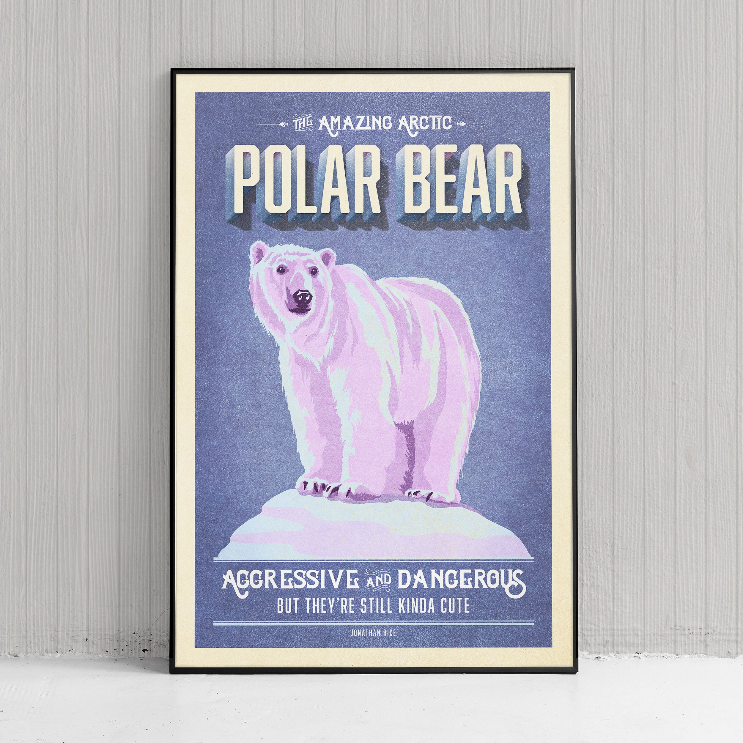 Retro Style Humorous Polar Bear Poster Polar Bear Print American ...