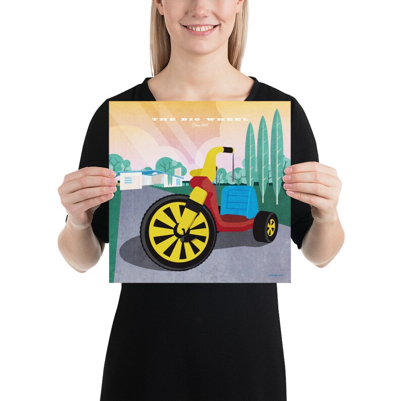 The Big Wheel Vintage Toy Poster A Mid Century Graphic - Etsy