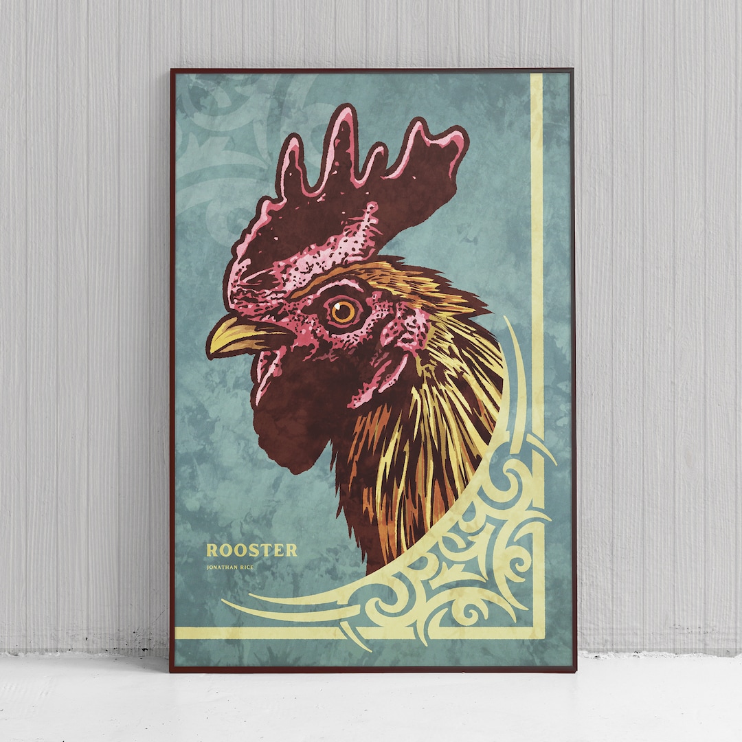 Vintage Inspired Ornate Rooster Poster - Bird Art Print - Wild Animals ...