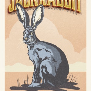 Retro Style Humorous Jackrabbit Poster - Jackrabbit Print - American ...