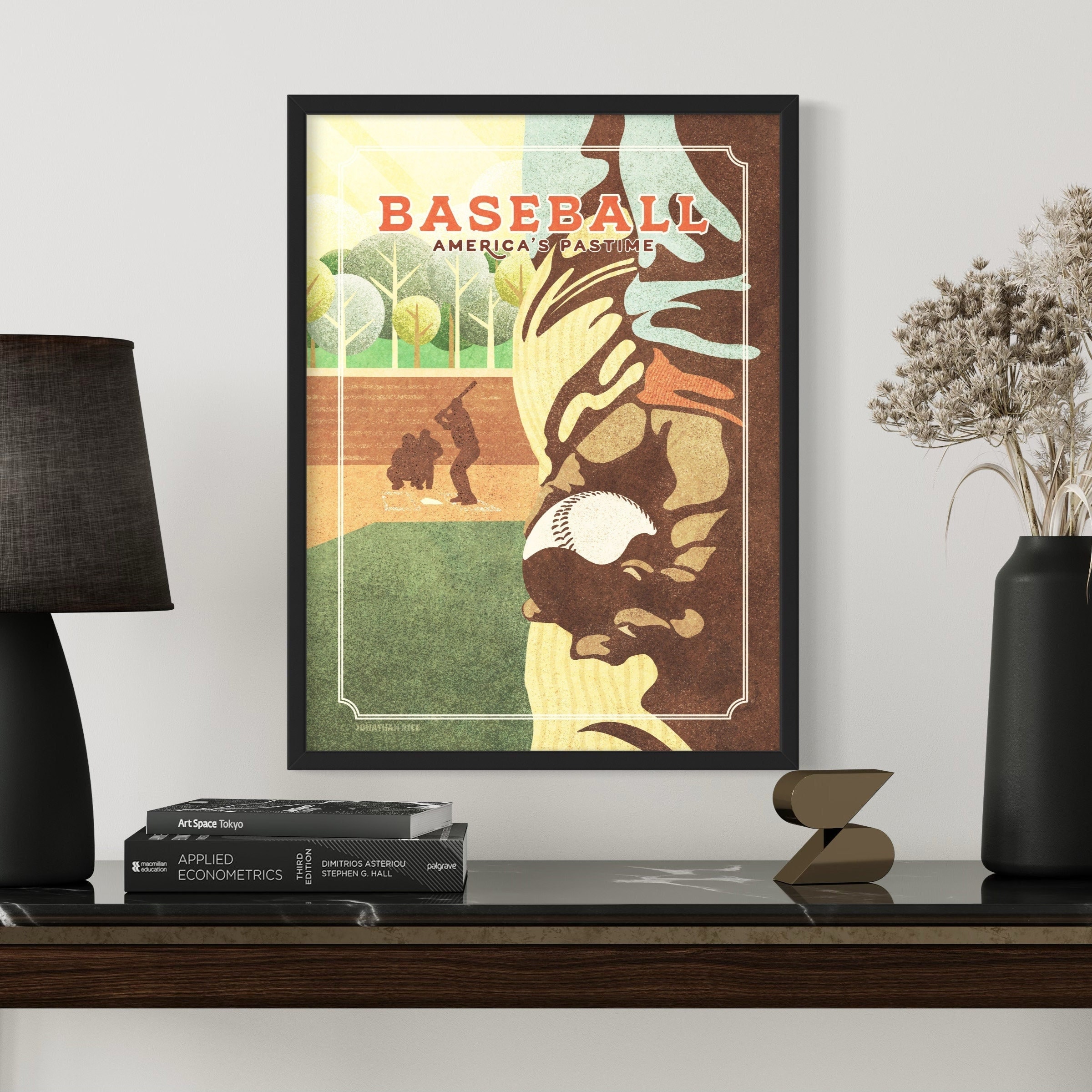 Retro Style Baseball Giclée Art Print - Baseball Pitcher Poster - Home ...