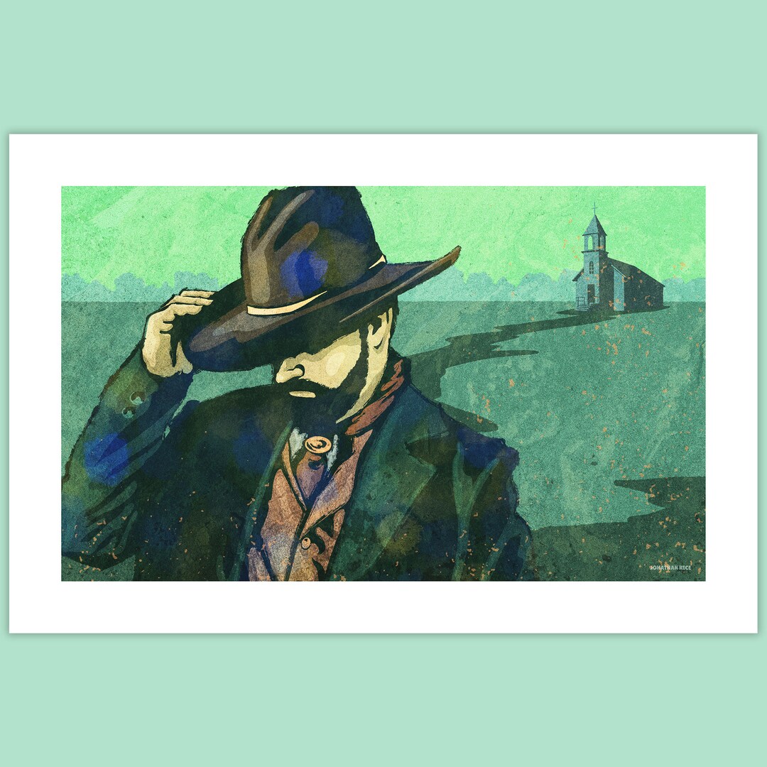 Modern Sunday Cowboy Giclée Art Print - Sunday Cowboy Poster - Home ...