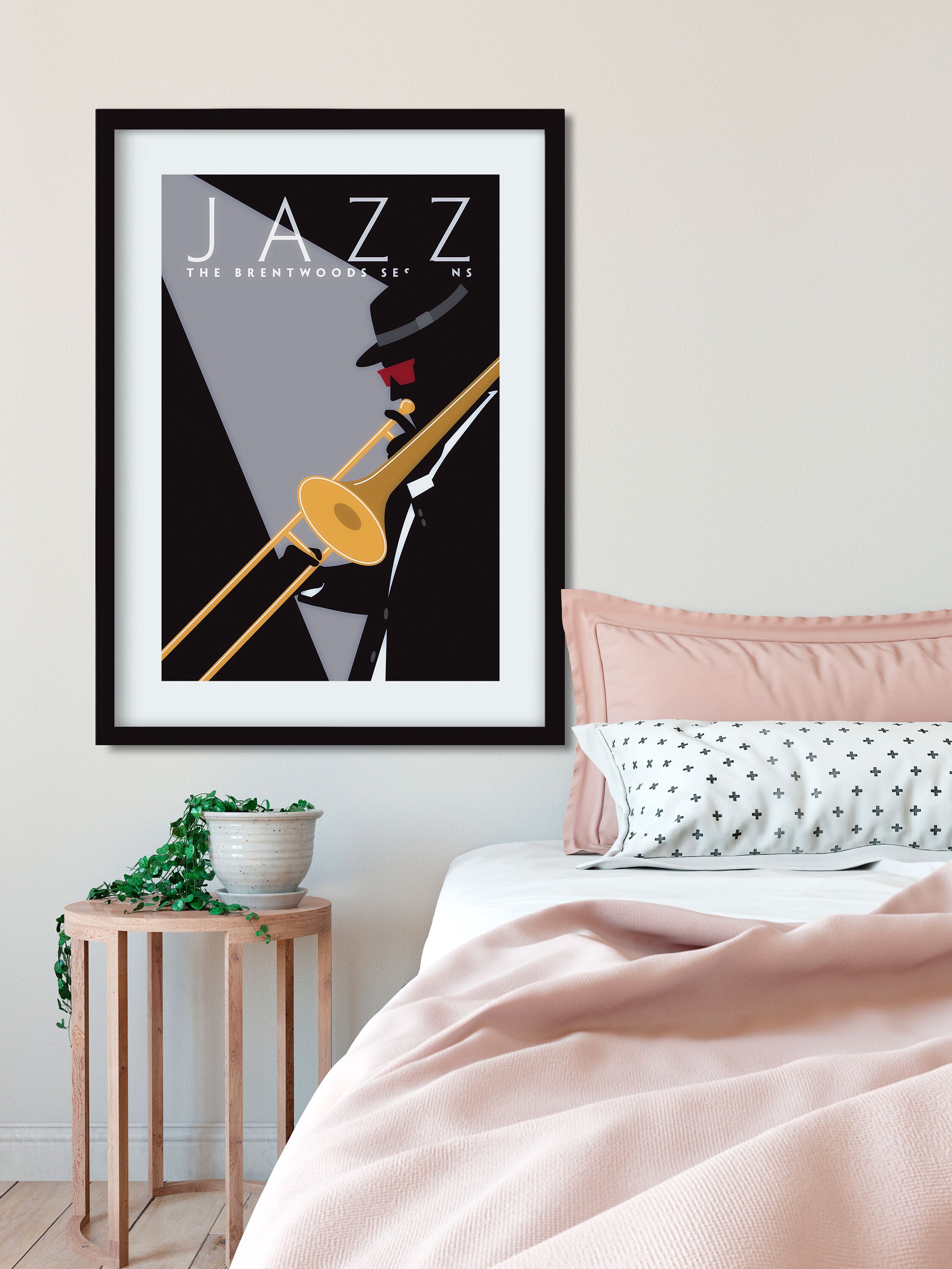 Cool Jazz Trombone Music Poster for Music Studio Decor, Office Wall ...