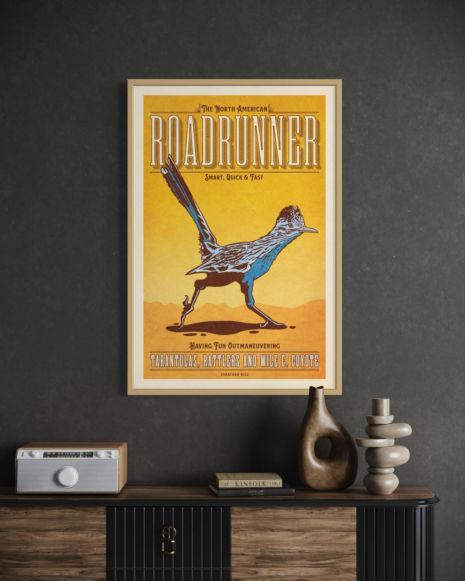 Roadrunner Poster | Vintage Animal Illustration | Graphic Wildlife Art ...
