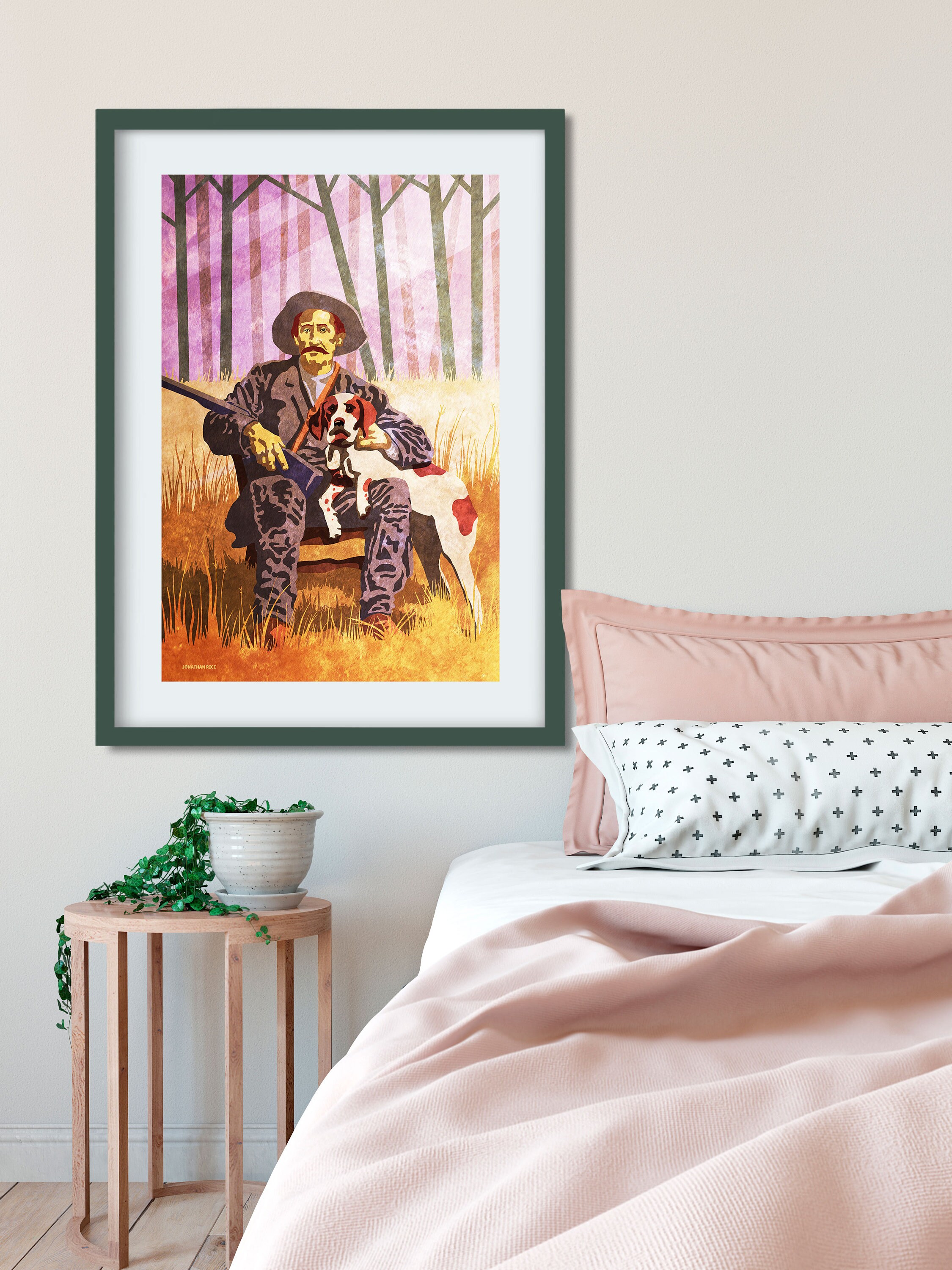 Hunter and His Dog Portrait of an Old Hunter and His Hunting Dog Circa ...