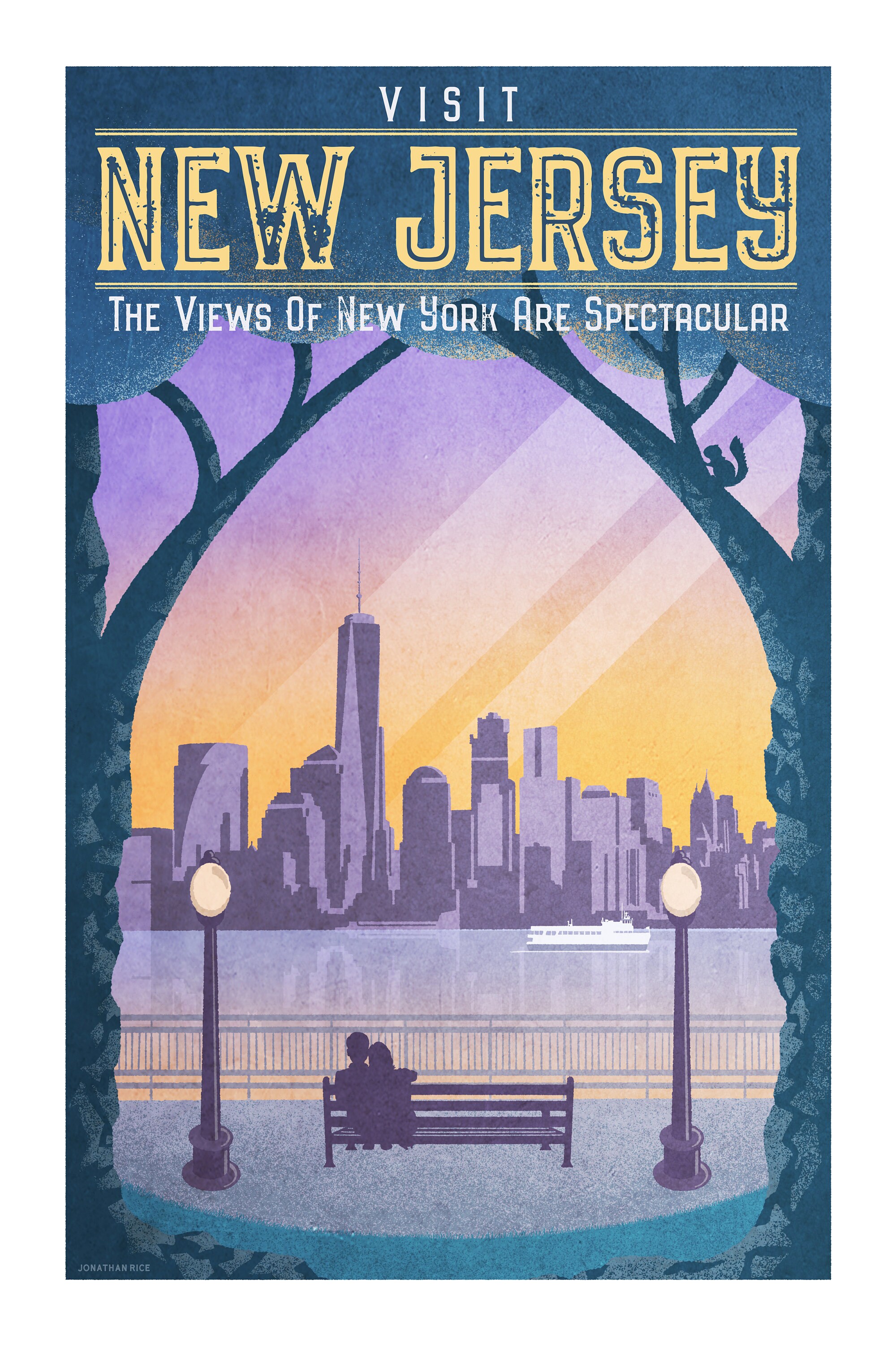 Fun and Humorous New Jersey Travel Poster New Jersey Wall Art Gift Home ...