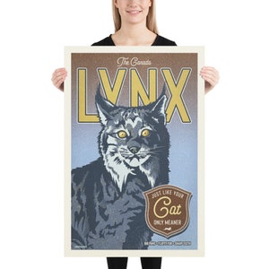 Retro Style Humorous Canada Lynx Poster - Big Cat Poster - American ...