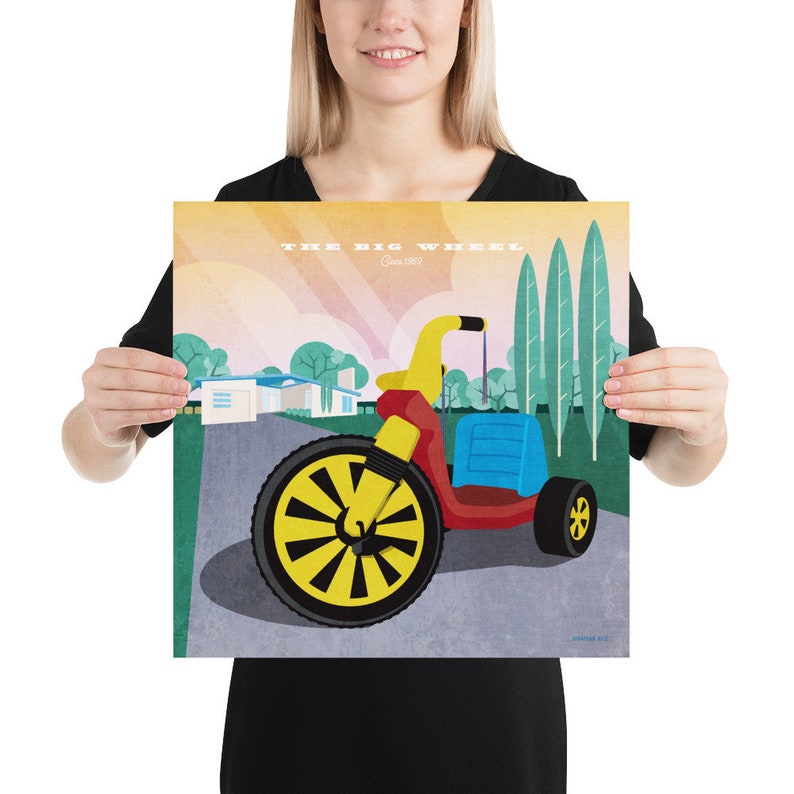 The Big Wheel Vintage Toy Poster A Mid Century Graphic - Etsy