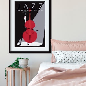 Jazz Bass Poster - Jazz Music Poster - Jazz Poster - Bass Player Gift ...