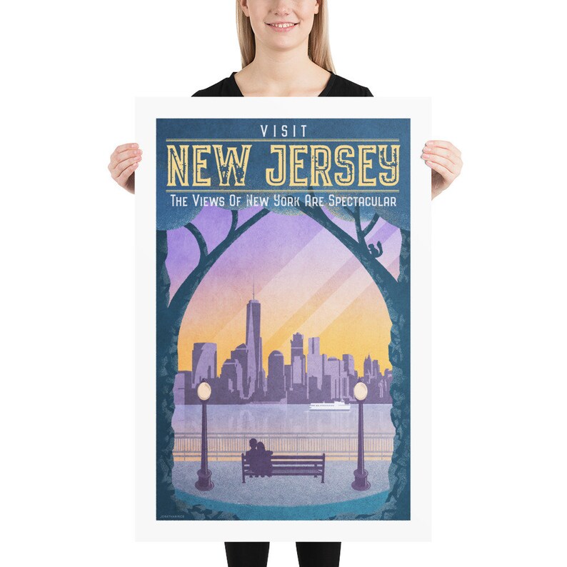 Fun and Humorous New Jersey Travel Poster New Jersey Wall | Etsy