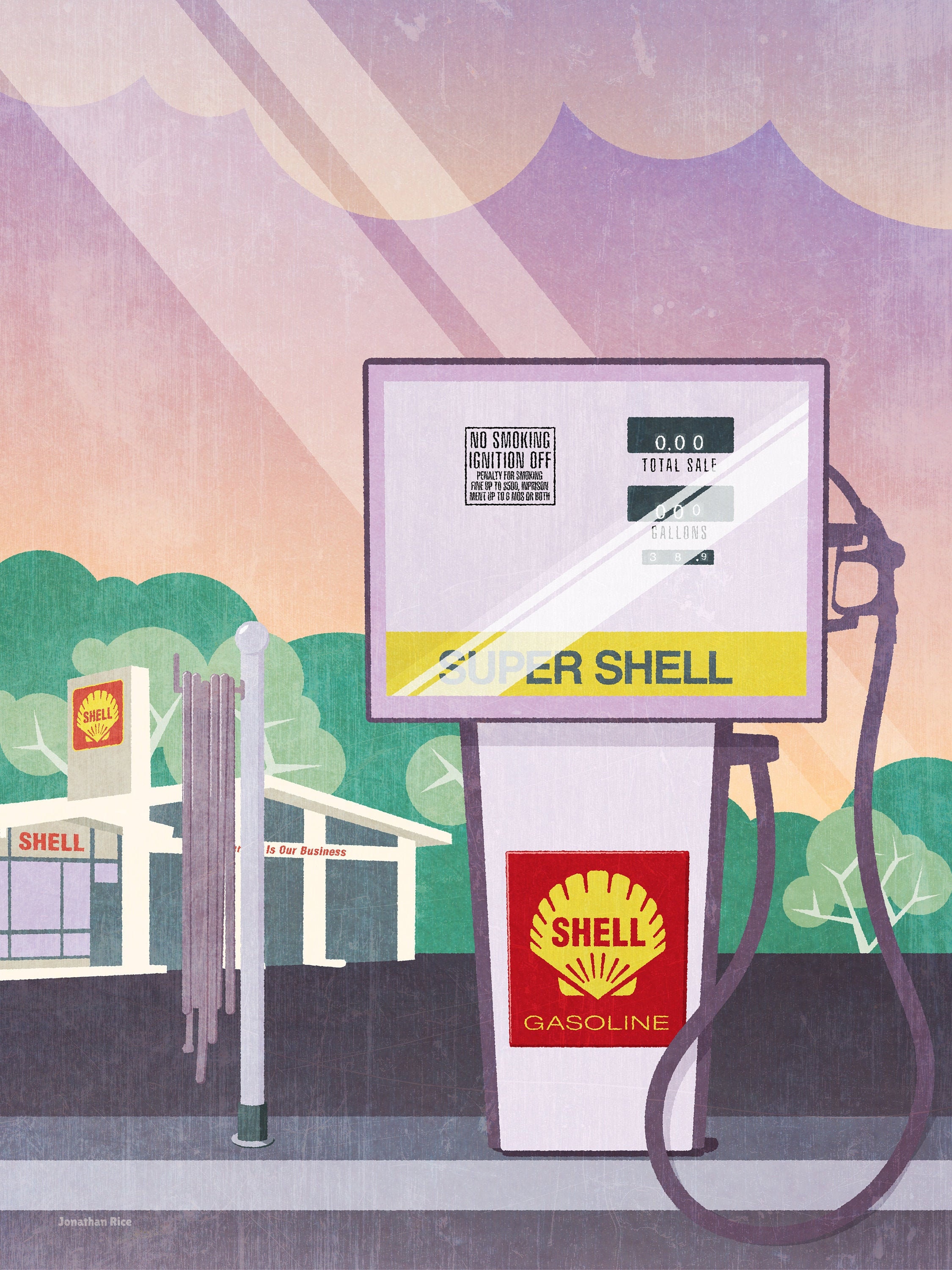 Shell Vintage Gas Pump Wall Art 1970s Gas Station Art Print - Etsy