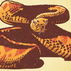 Retro Style Humorous Rattlesnake Poster - Rattlesnake Print - American ...