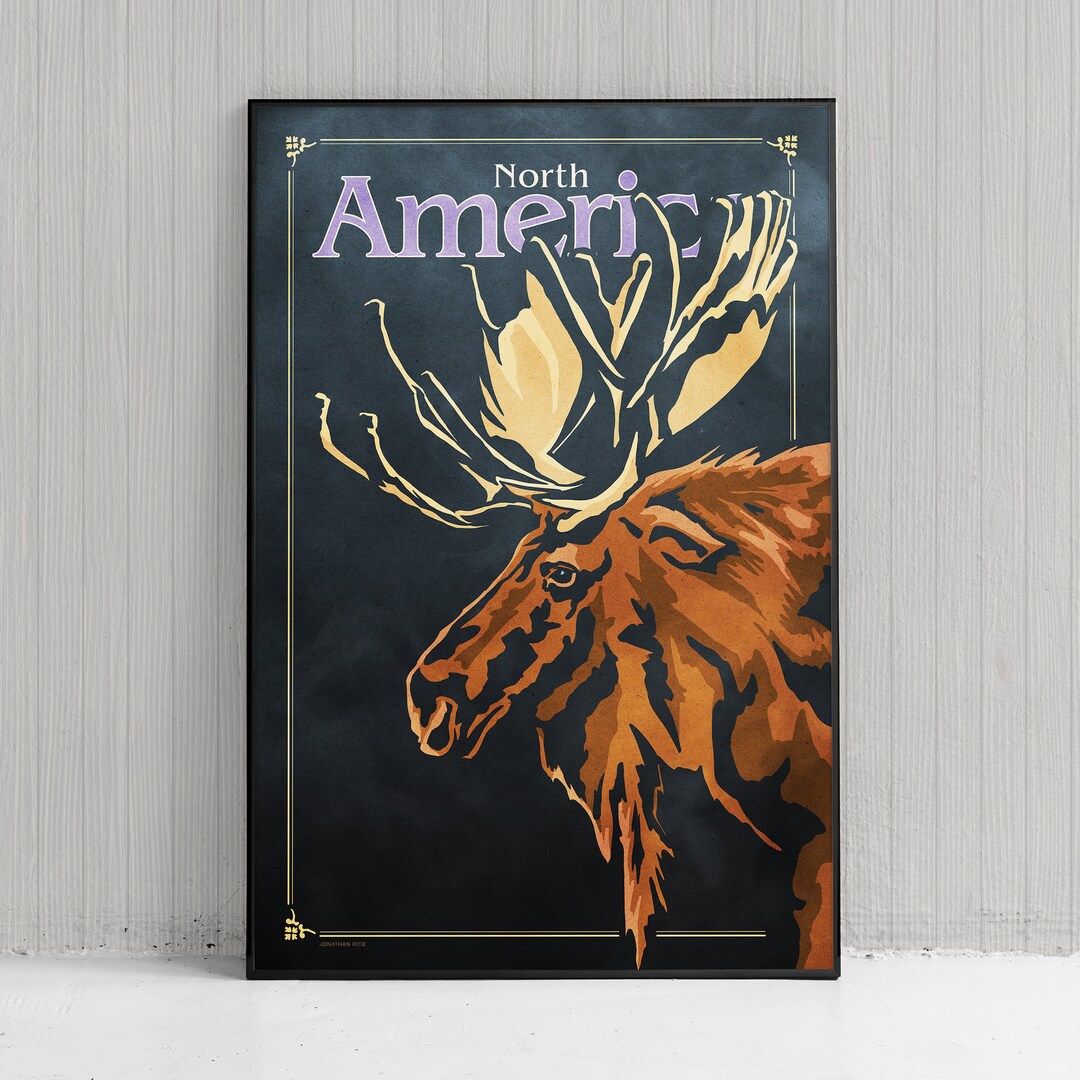 Bold Graphic Moose Poster Giclee Art Print - Etsy