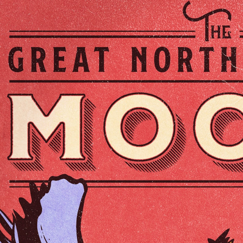 Retro Style Humorous Moose Poster - Moose Print - American Animals ...