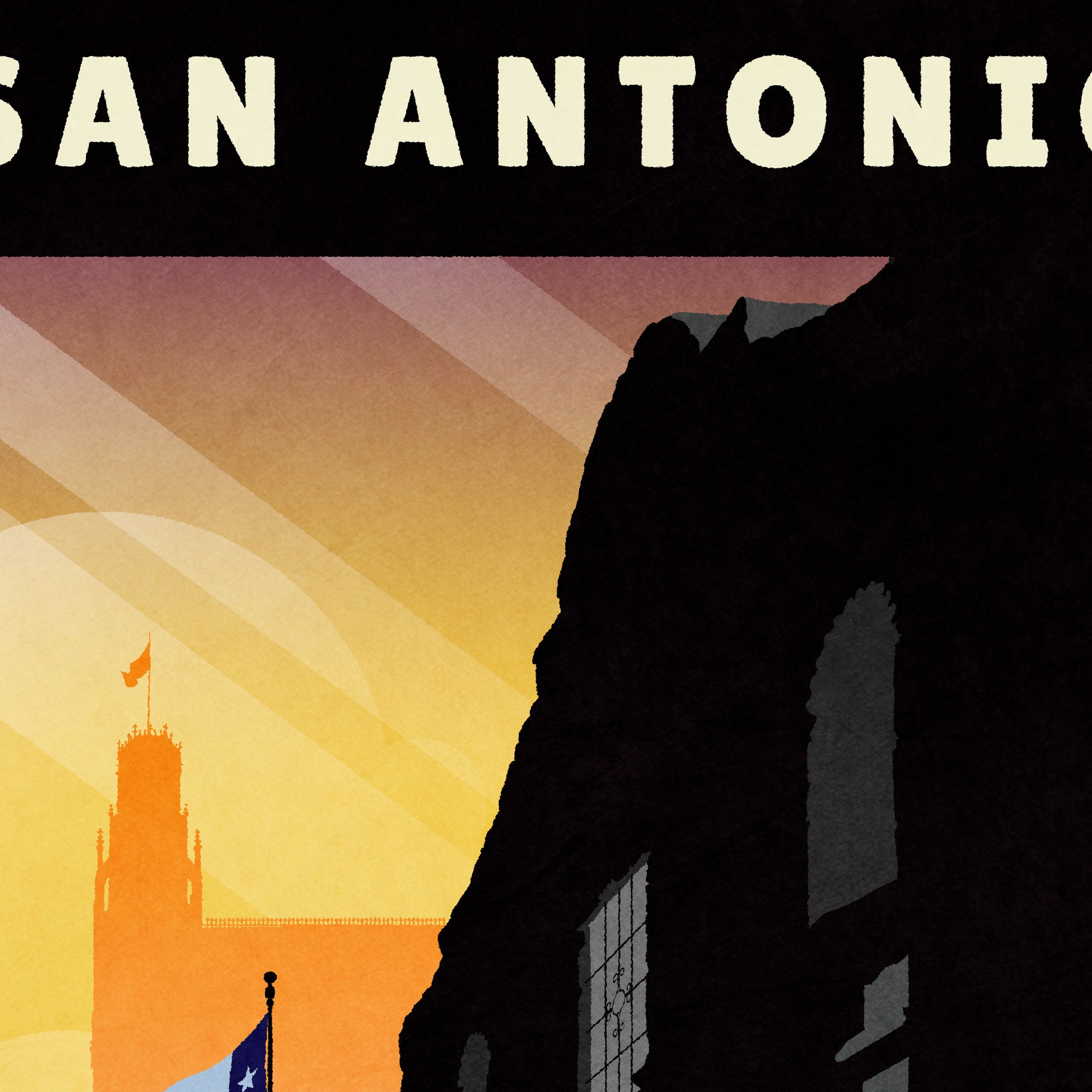 San Antonio Wall Art the Alamo Travel Poster Texas Wall | Etsy