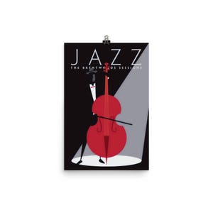 Jazz Bass Poster - Jazz Music Poster - Jazz Poster - Bass Player Gift ...