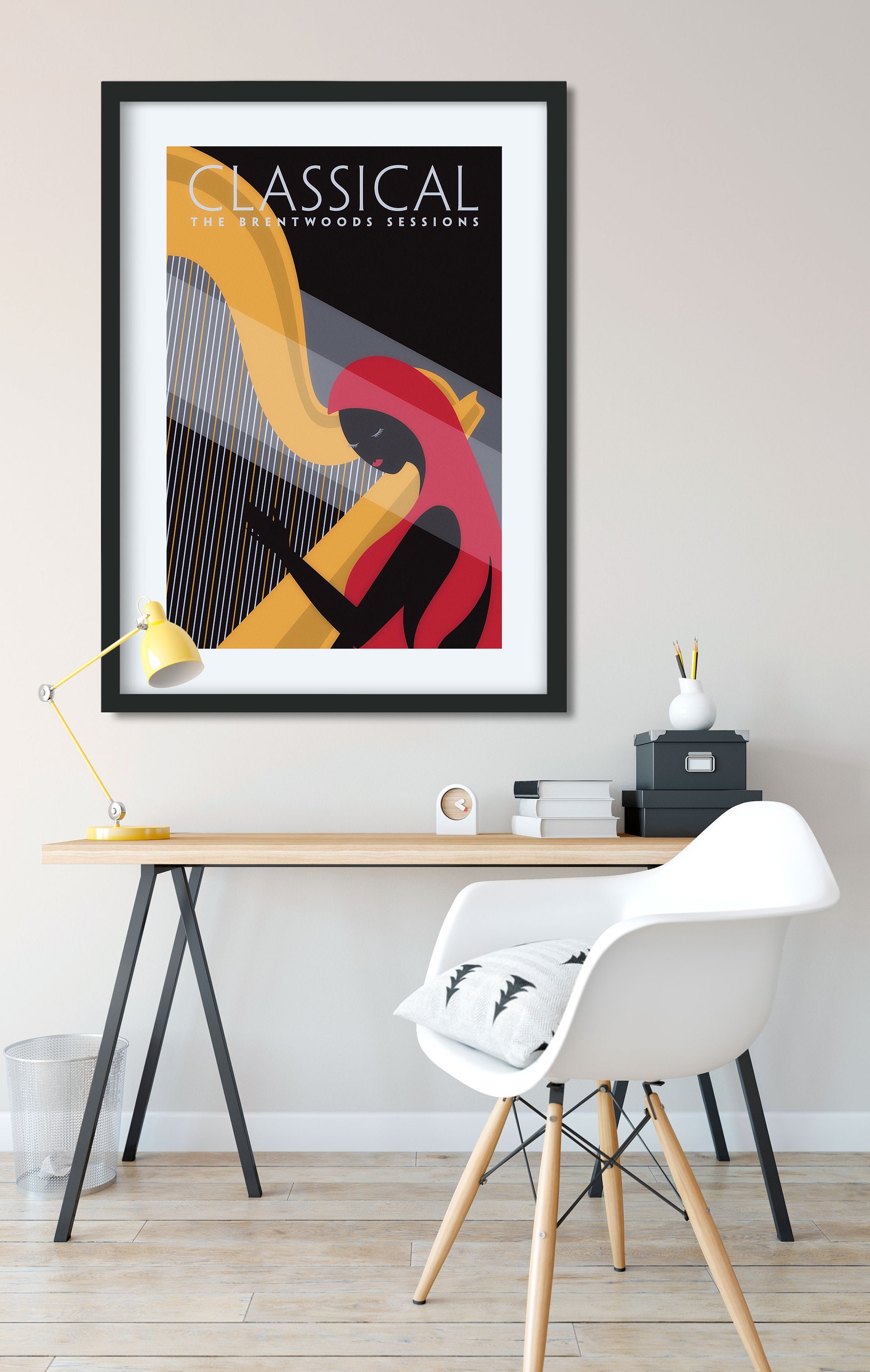 Lovely Harp Player Poster Classic Music Poster Wall Art - Etsy