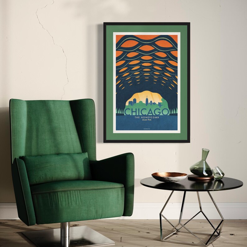 Chicago Travel Art Print - the Honeycomb in Lincoln Park Poster - Home ...