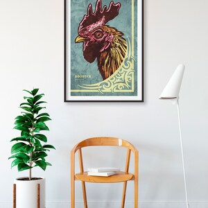 Vintage Inspired Ornate Rooster Poster - Bird Art Print - Wild Animals ...