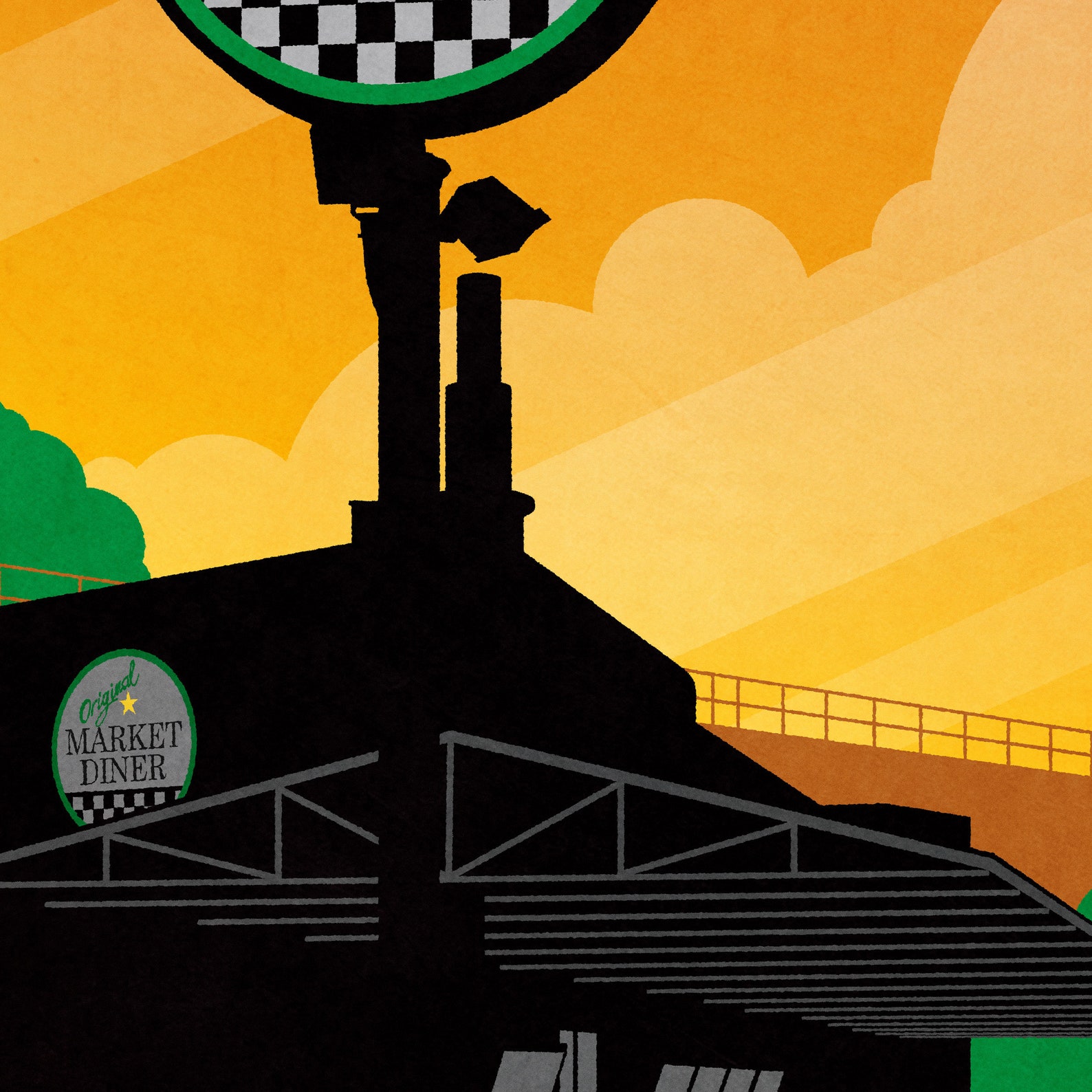 Old Diner Art Print Dallas Texas Travel Poster Texas Wall | Etsy