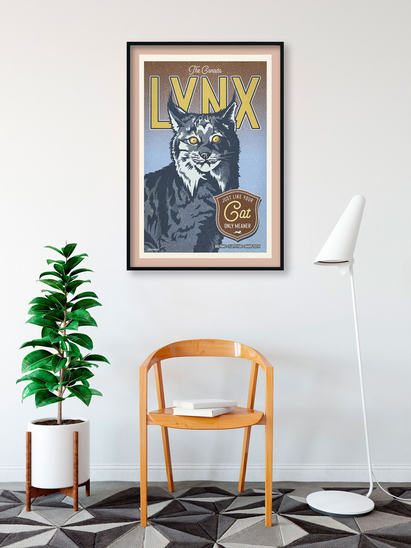 Retro Style Humorous Canada Lynx Poster Big Cat Poster - Etsy