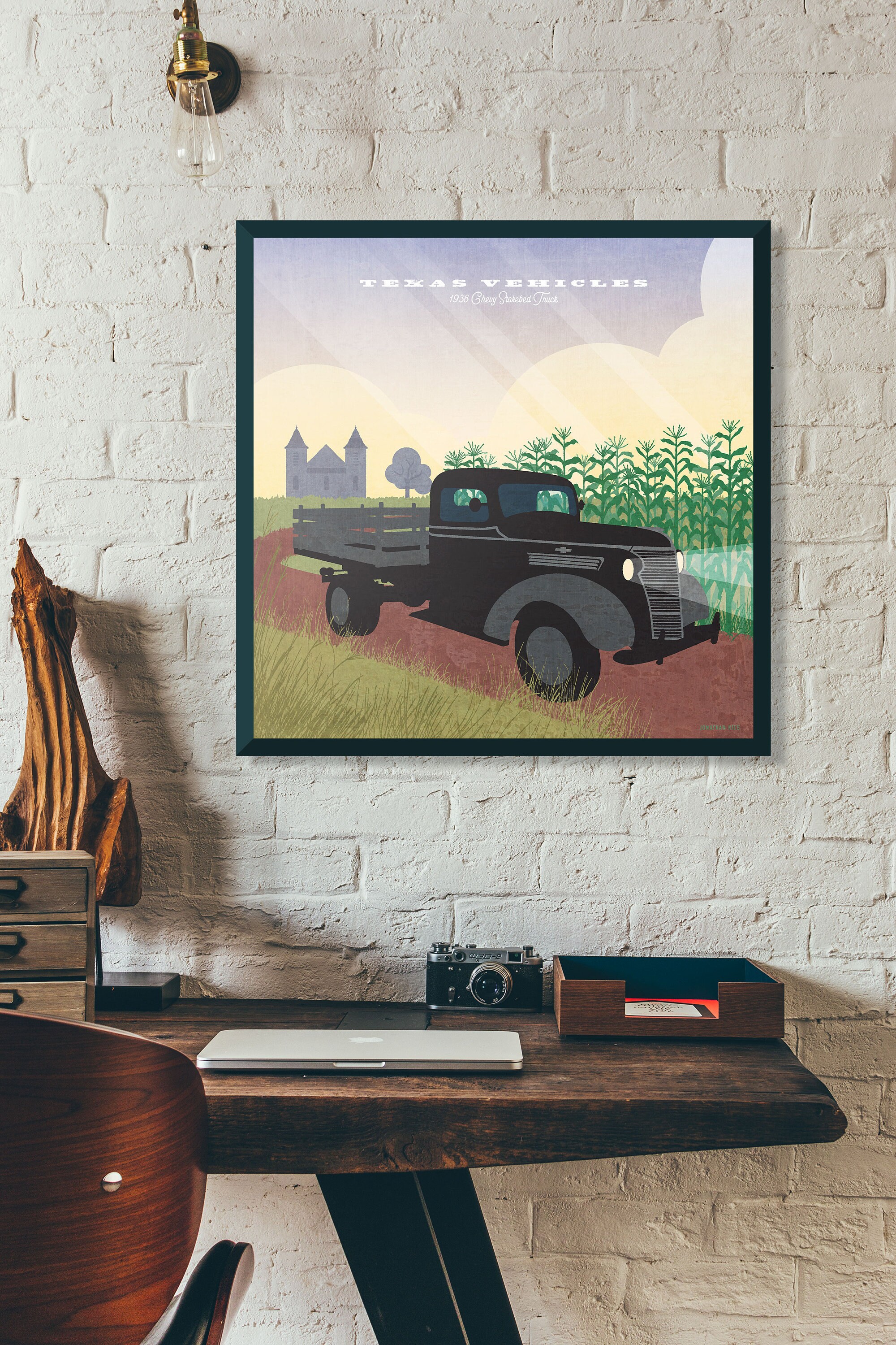 1938 Chevy Truck Wall Art Print Vintage Truck Poster Man Cave Decor ...