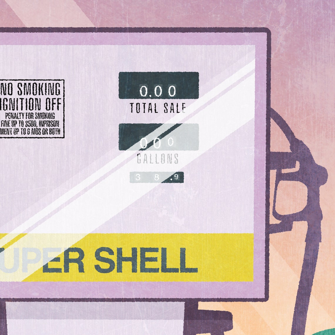 Shell Vintage Gas Pump Wall Art 1970s Gas Station Art Print - Etsy