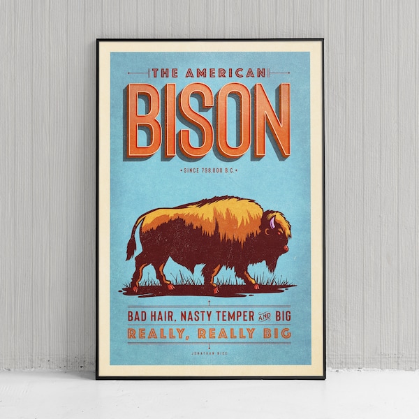 Bison Art Print - Etsy