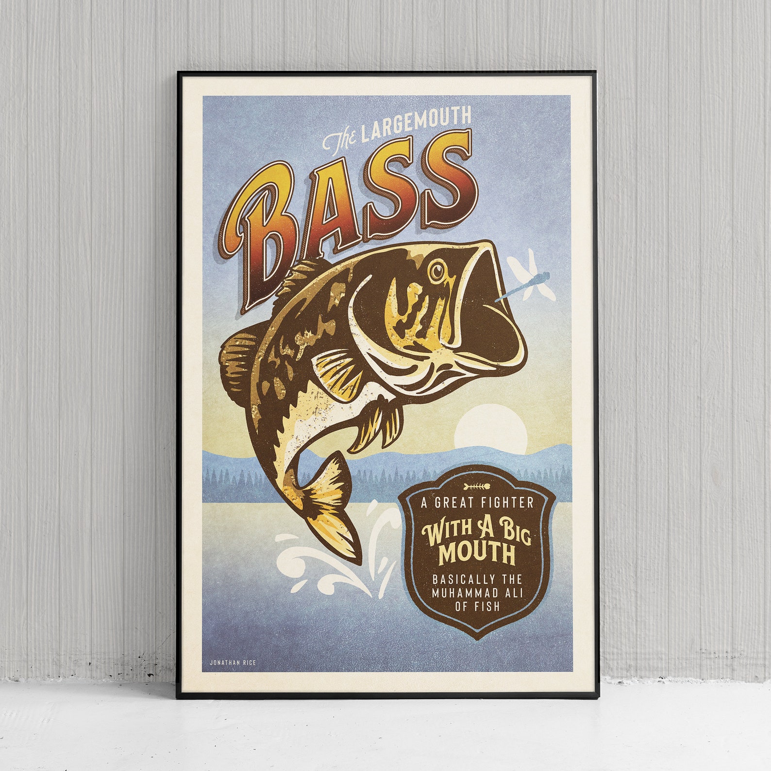 Retro Style Humorous Largemouth Bass Poster Largemouth Bass - Etsy