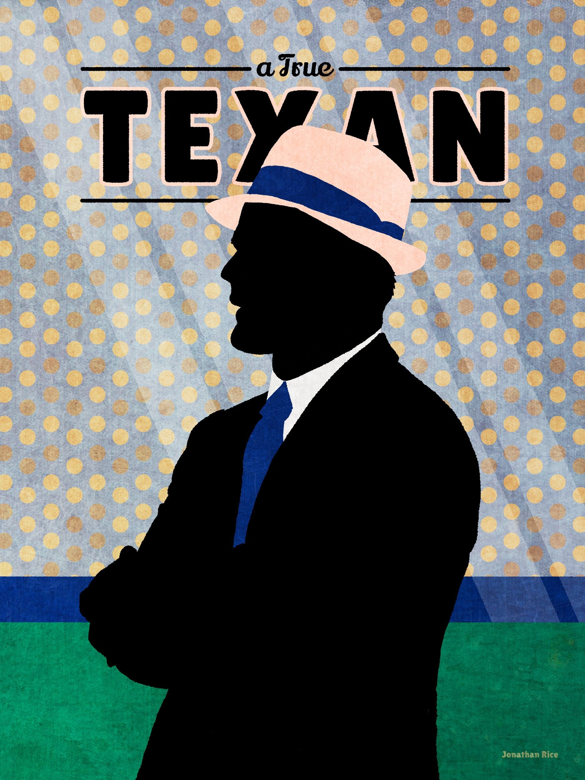 Tom Landry - Wall Art Print - Silhouette Poster - Texas Gifts - Famous ...