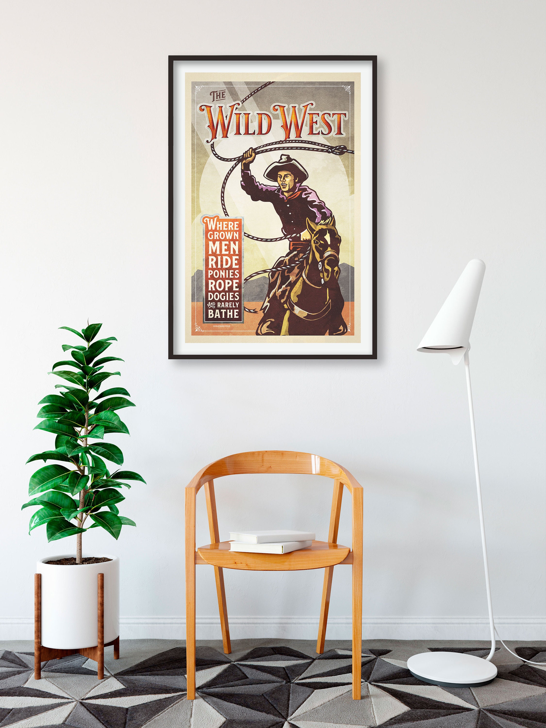 Vintage Inspired Humorous Cowboy Coffee Giclée Art Print - Etsy
