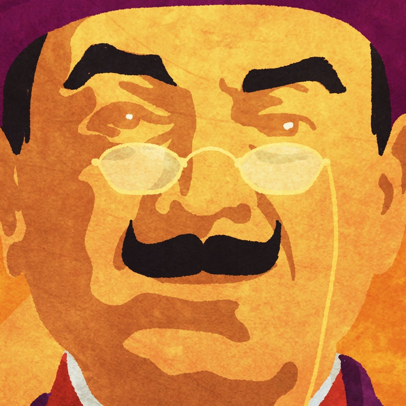 Hercule Poirot Poster Wall Art Print Book Lover Gift | Etsy