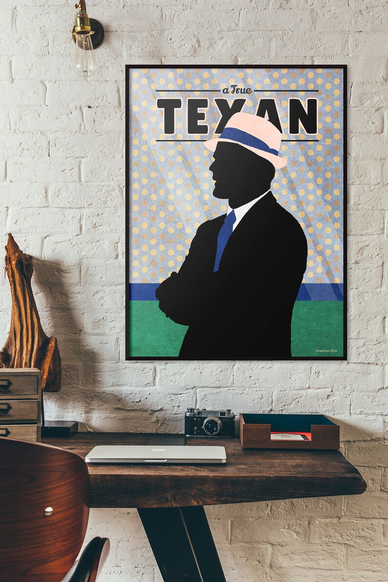 Tom Landry - Wall Art Print - Silhouette Poster - Texas Gifts - Famous ...