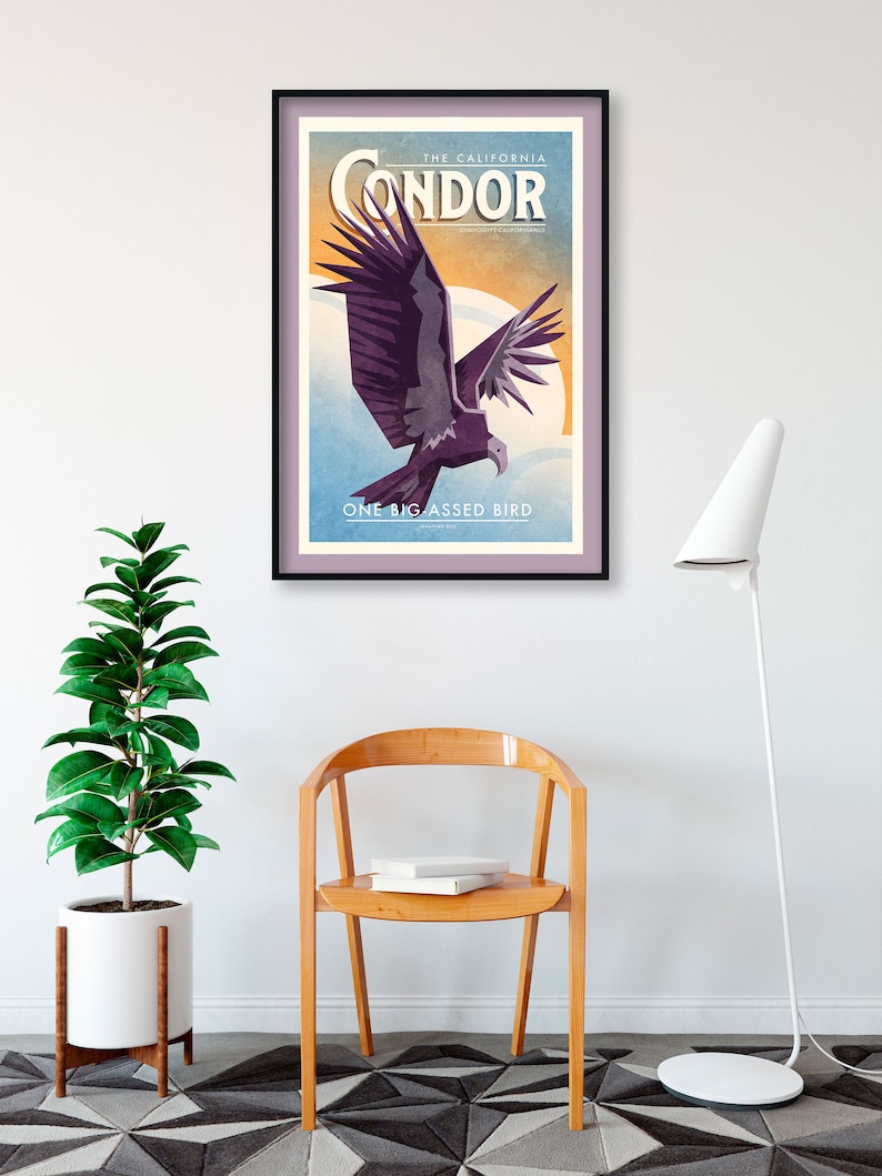 Retro Style Humorous Condor Poster California Condor Print - Etsy