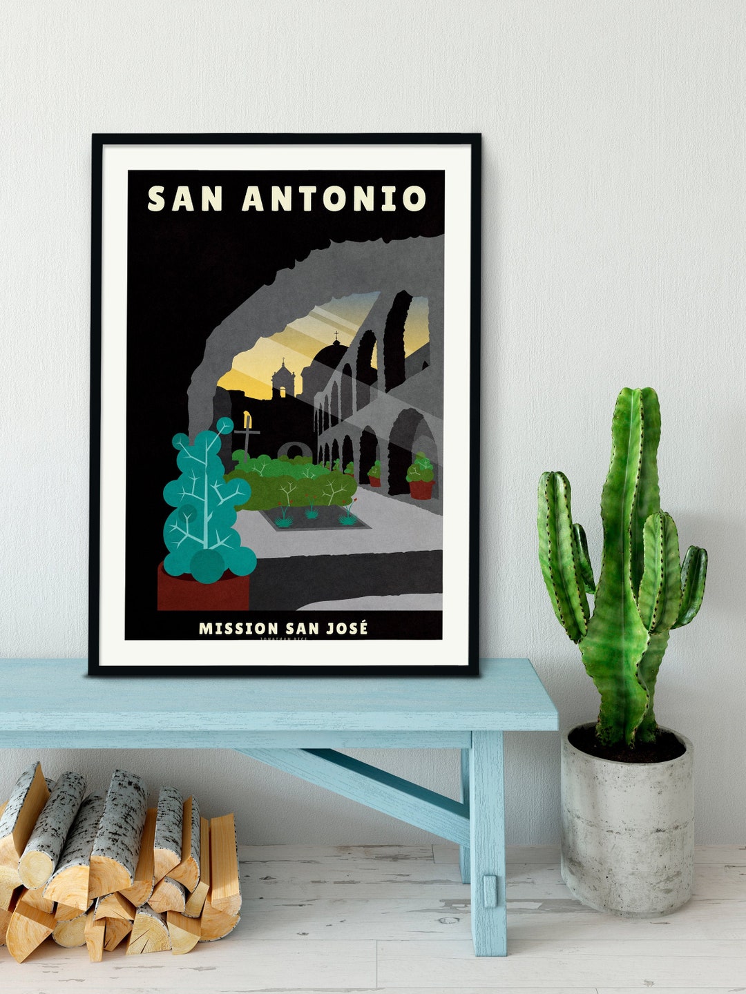 Mission San Jose, San Antonio Poster Art Print - Texas Travel Poster ...