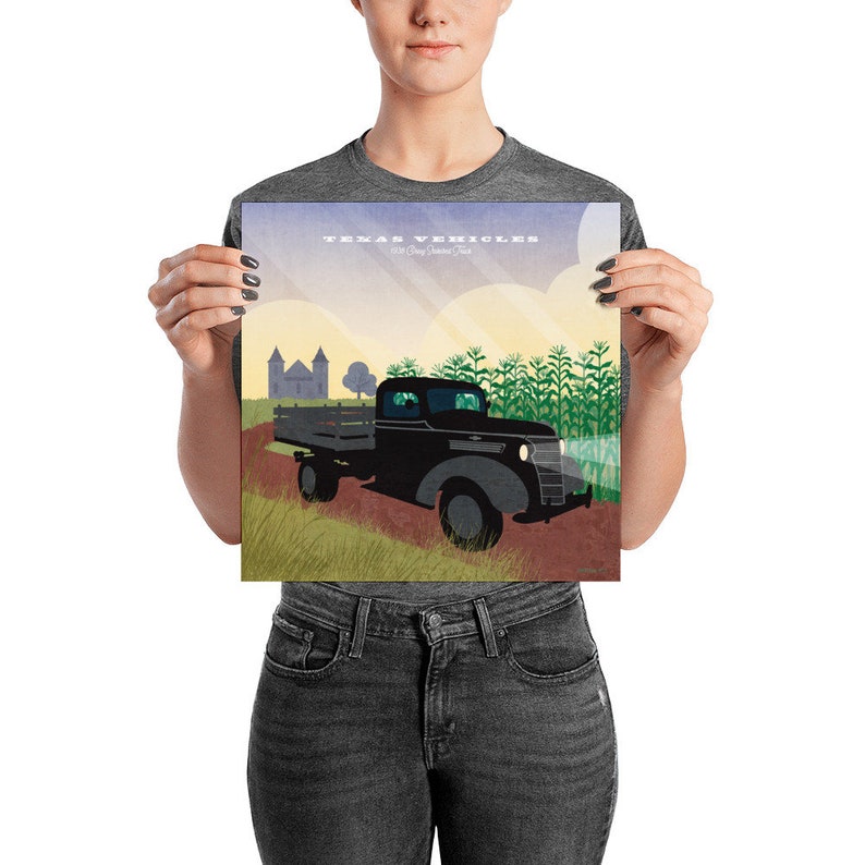 1938 Chevy Truck Wall Art Print Vintage Truck Poster Man Cave Decor ...