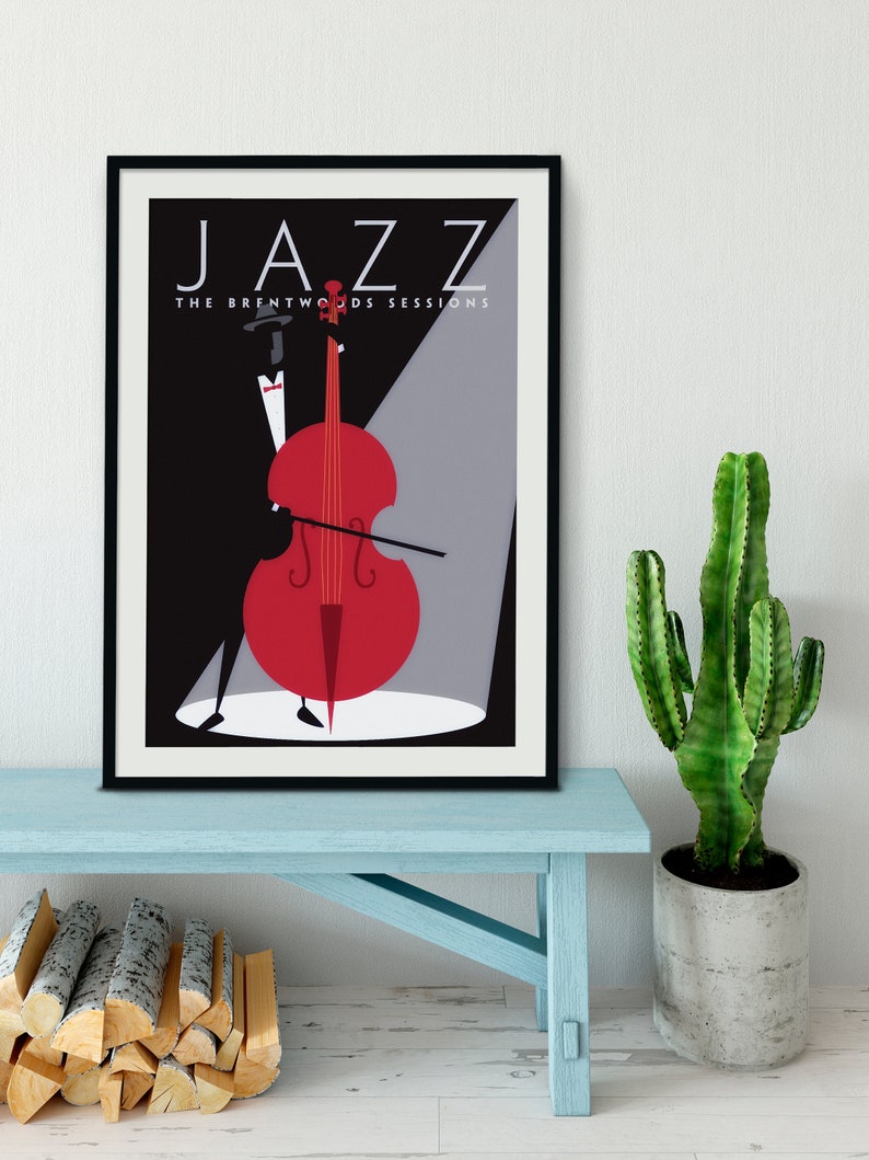 Jazz Bass Poster Jazz Music Poster Jazz Poster Bass Player Gift Wall ...